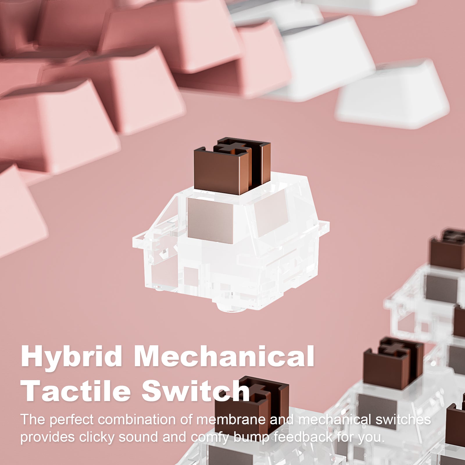 XTREMTEC K201 Wireless Bluetooth Backlit Hybrid Mechanical Keyboard（Wh