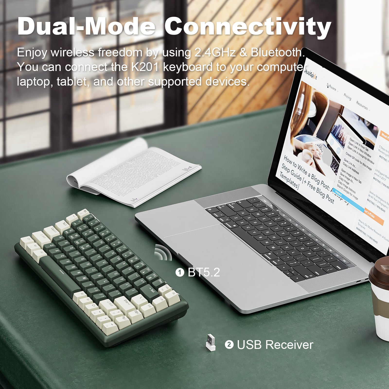 XTREMTEC K201 Wireless Bluetooth Backlit Hybrid Mechanical Keyboard（Wh