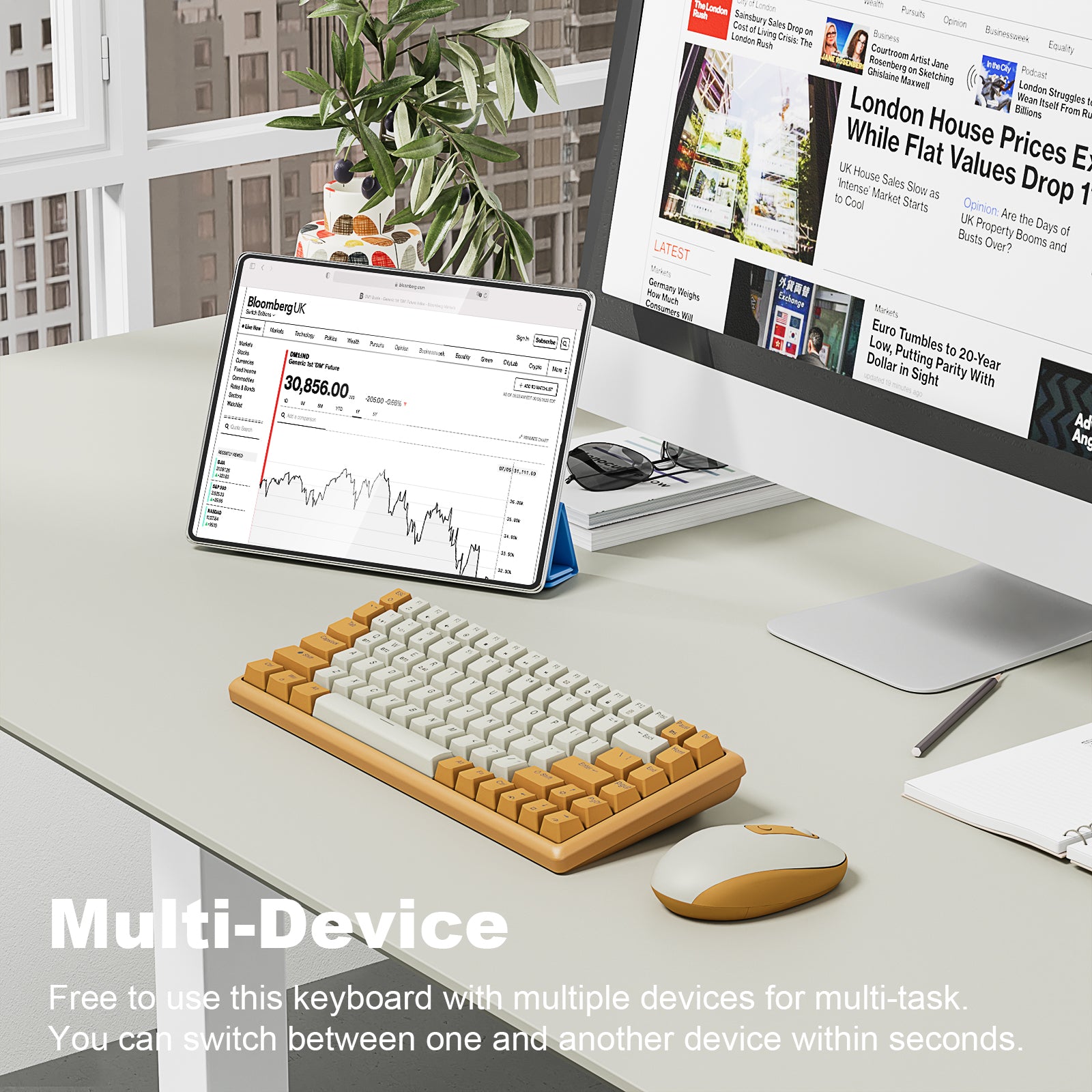 XTREMTEC K201 Wireless Bluetooth Backlit Hybrid Mechanical Keyboard（Wh