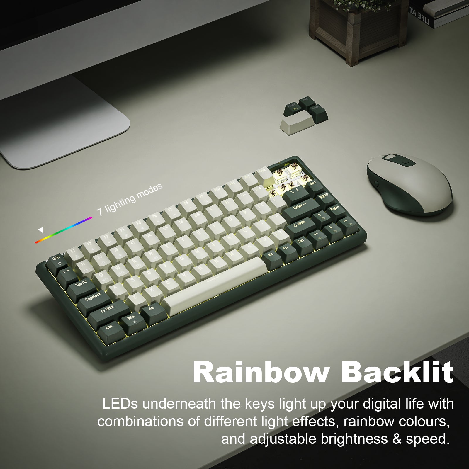 XTREMTEC K201 Wireless Bluetooth Backlit Hybrid Mechanical Keyboard（Wh