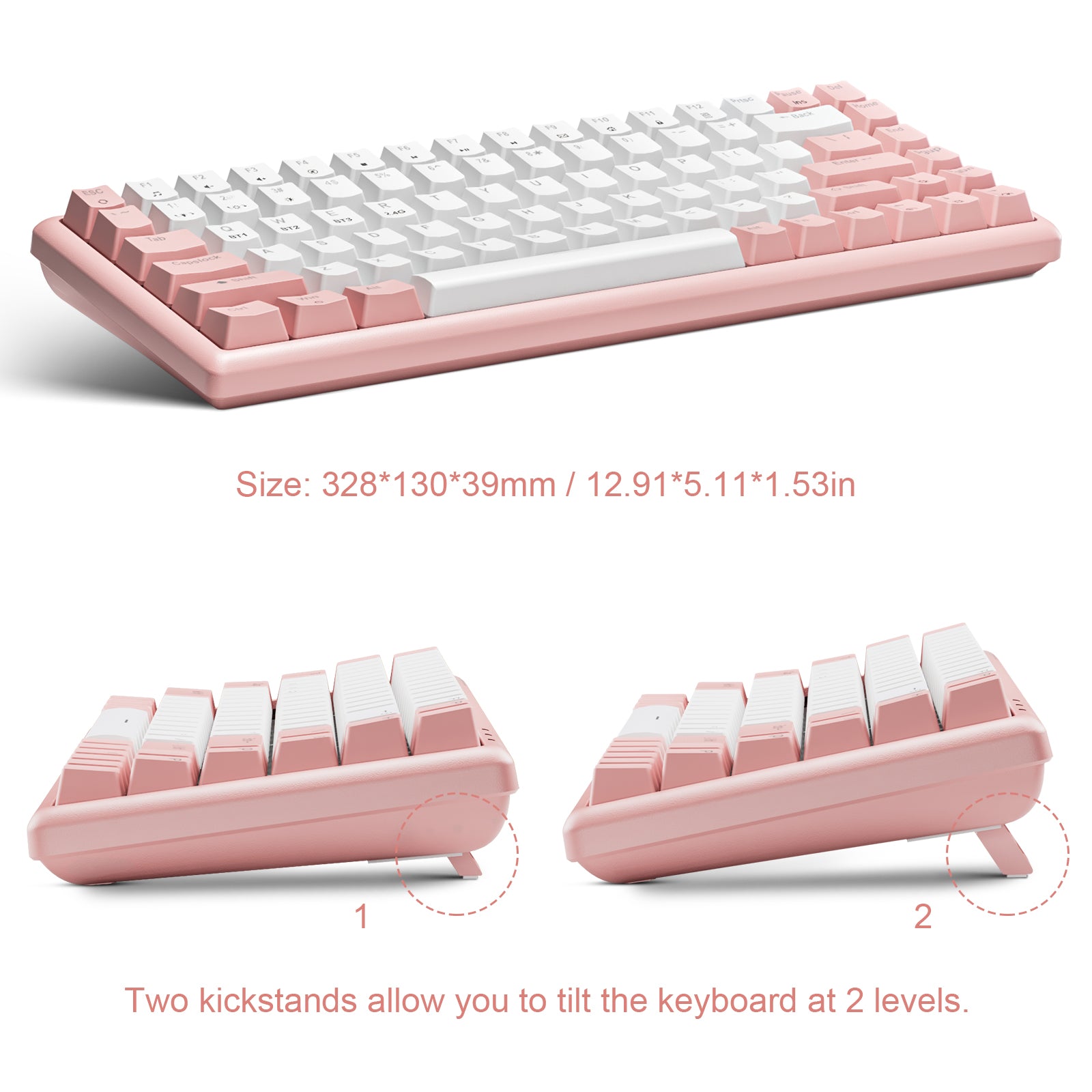 XTREMTEC K201 Wireless Bluetooth Backlit Hybrid Mechanical Keyboard（Wh