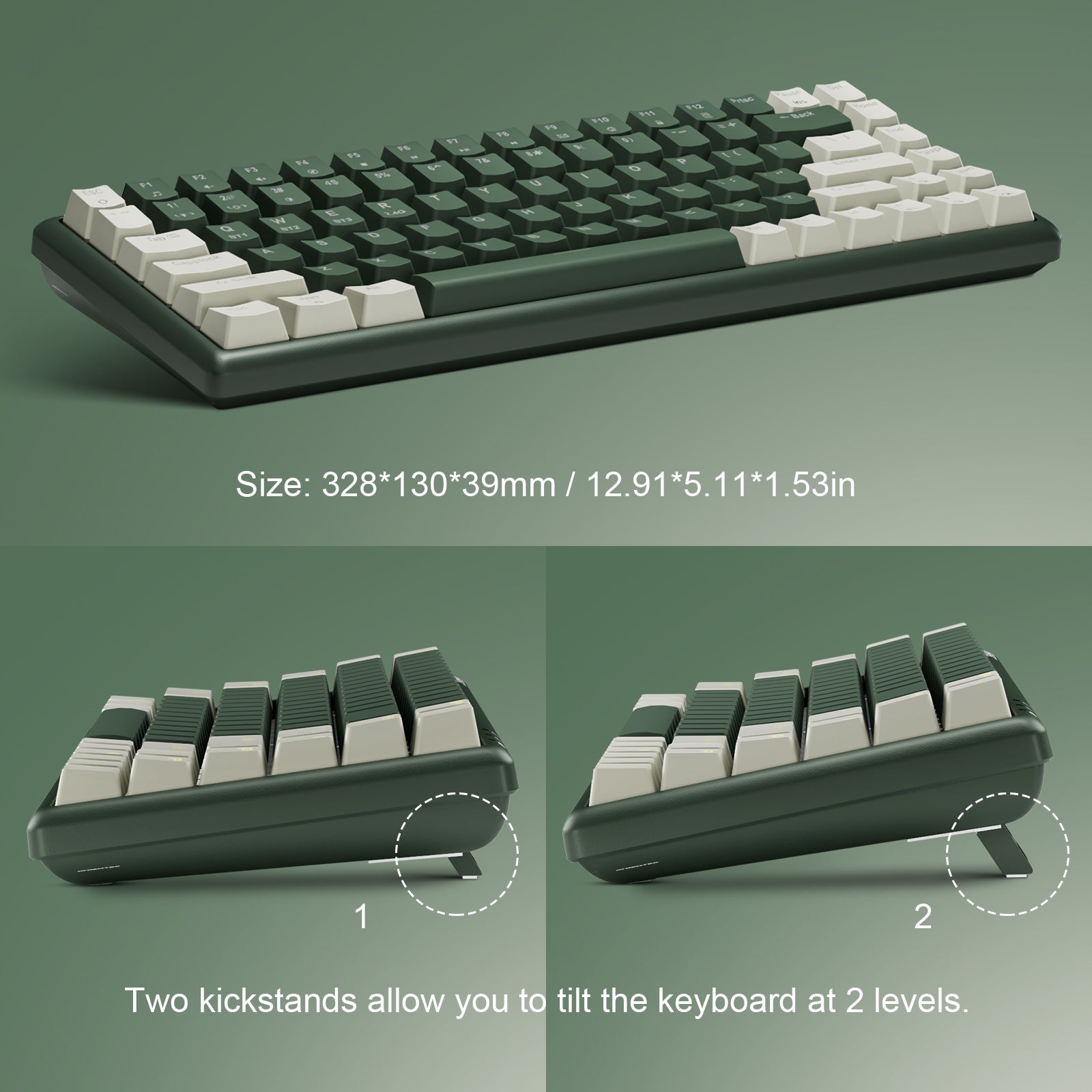 XTREMTEC K201 Wireless Bluetooth Backlit Hybrid Mechanical Keyboard（Wh